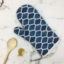 safiya oven glove, geometric blue and orange oven mitt by grace ...