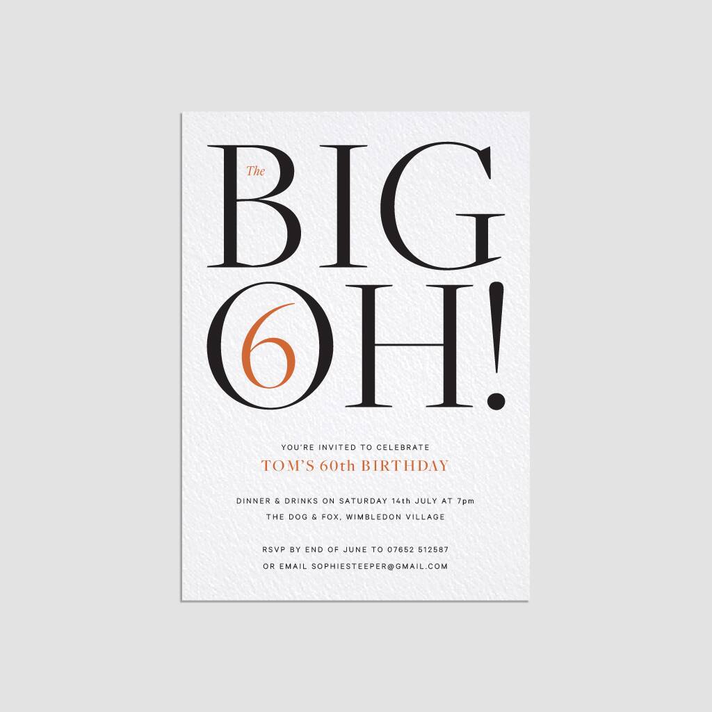 The Big Oh! Birthday Party Invitations By moaglea | notonthehighstreet.com