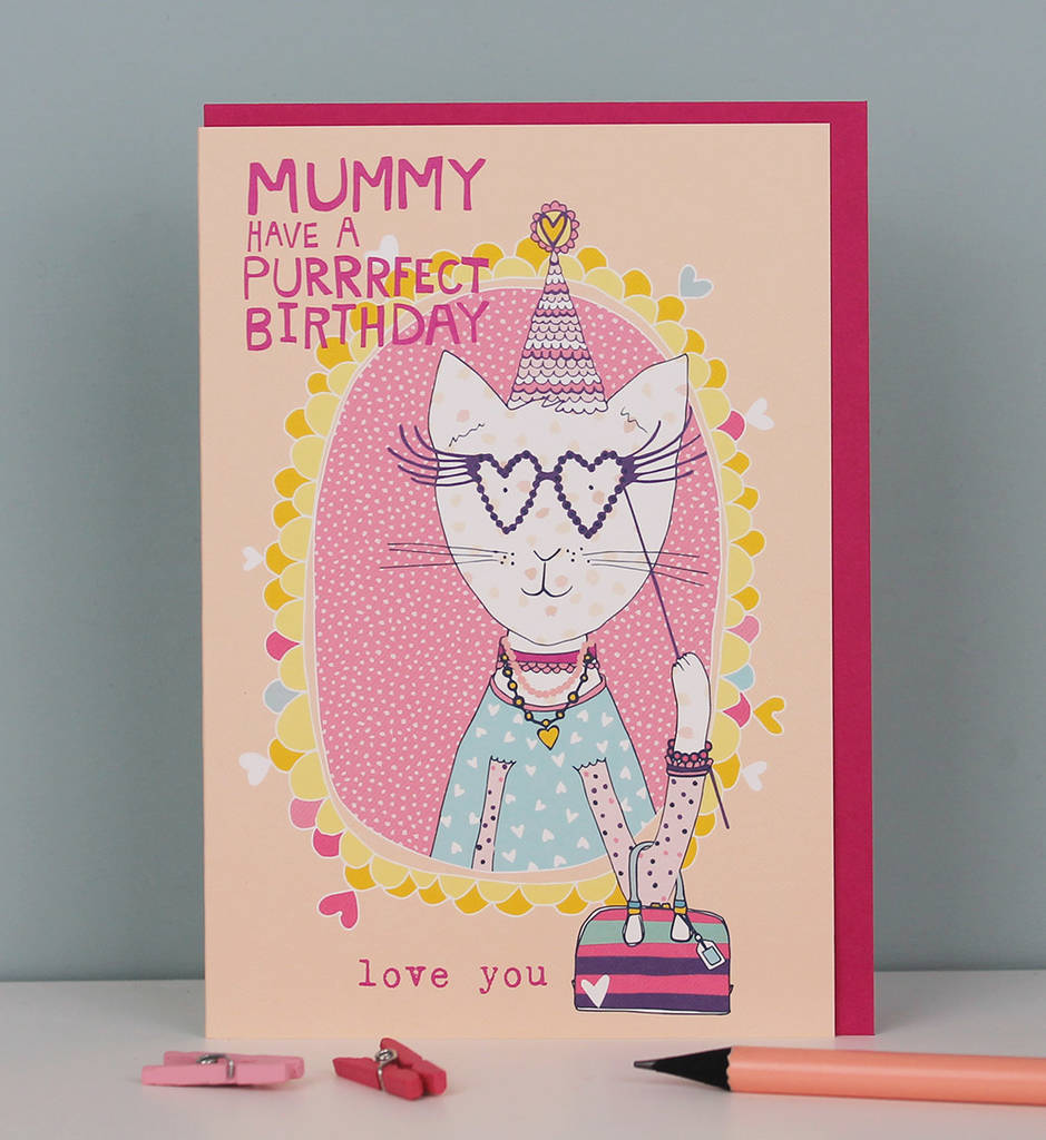 Mummy Birthday Card Cat Theme By Molly Mae Notonthehighstreet