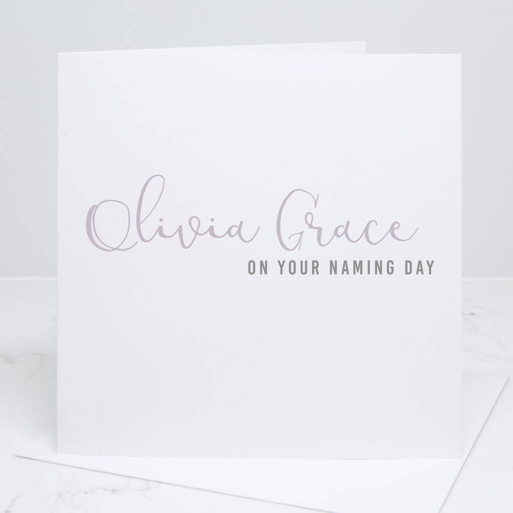 Personalised Naming Day Calligraphy Card By Slice of Pie Designs