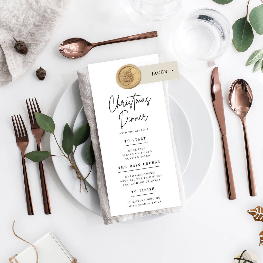 Modern Christmas Menu With Place Card By Rodo Creative ...