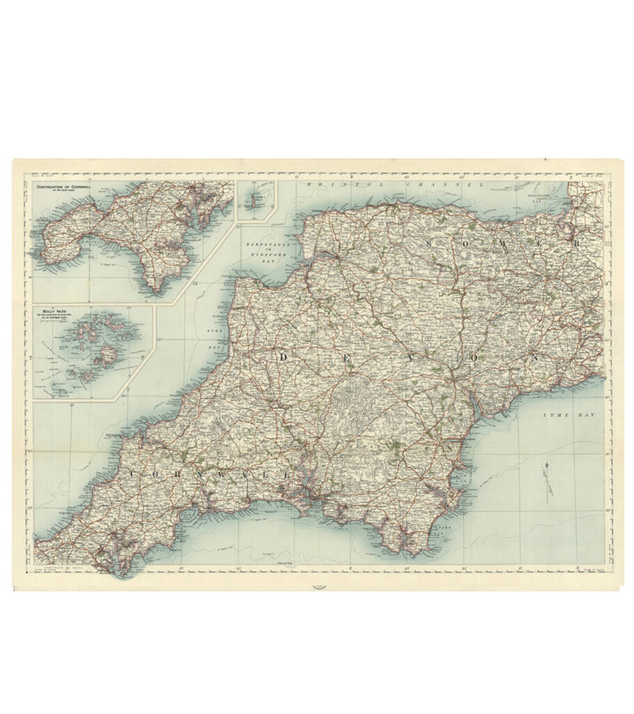 Antique Map Puzzle Of Devon, Cornwall And Somerset By Atlas & I ...