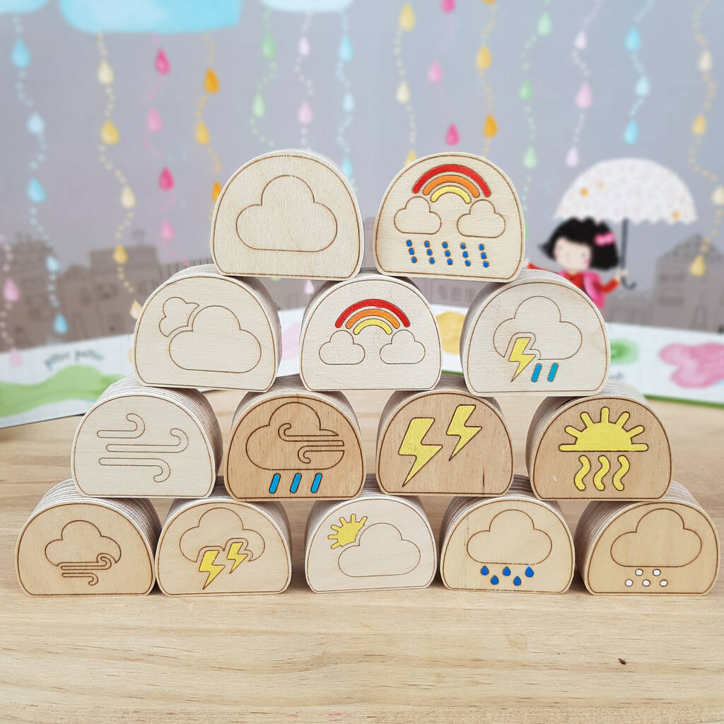 Handcrafted Wooden Weather Blobs By Hellion Toys | notonthehighstreet.com