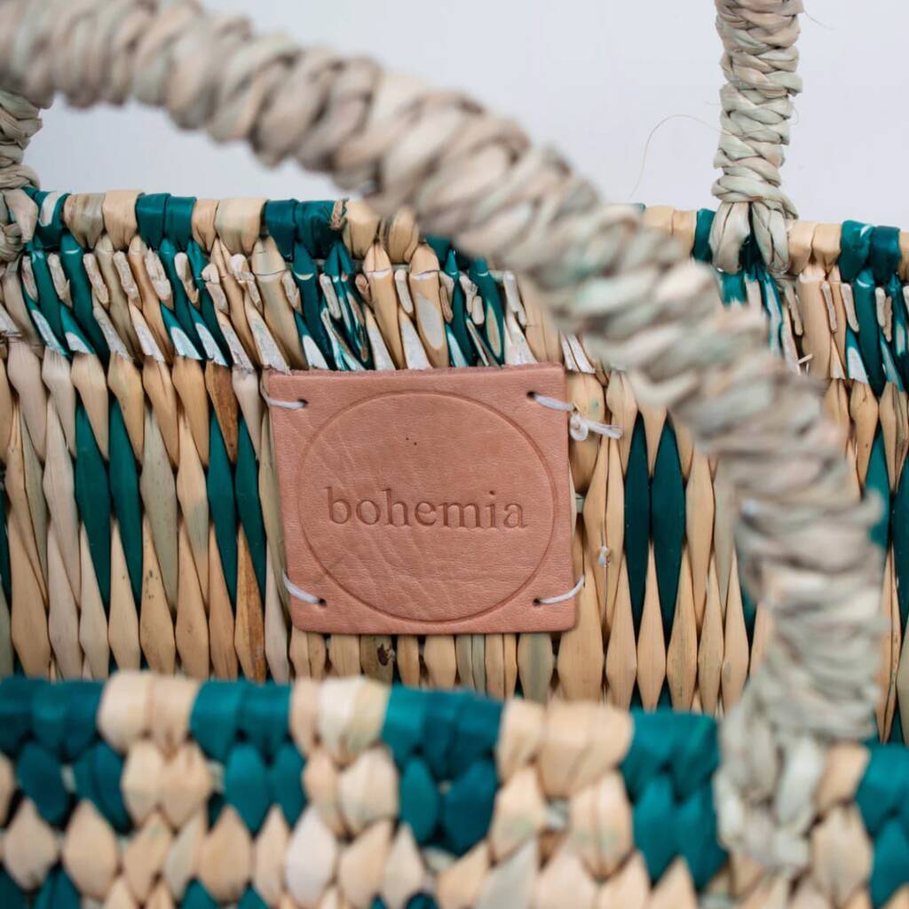 Woven Reed Basket Green By Grey Star Interiors