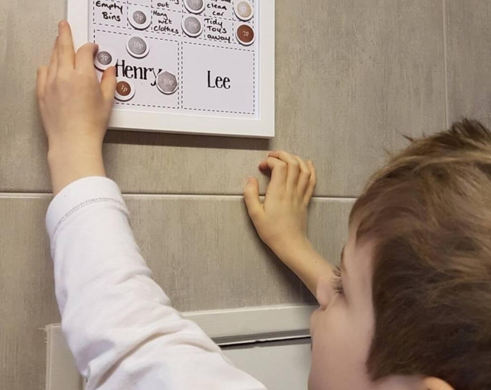 Personalised Pocket Money Chart With Magnet Coins By OliHarri Creations personalised-pocket-money-chart-with-magnet-coins-by-oliharri-creations