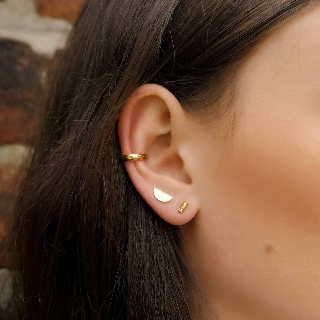 Half Moon Stud Earrings By Marion Made Jewellery