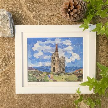 Botallack Mine Upcycled Paper Collage Print By Junk Mail Art ...