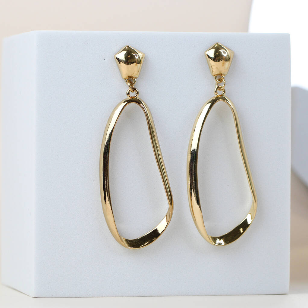 Large 14k Gold Plated Hoop Earrings By GY Studios