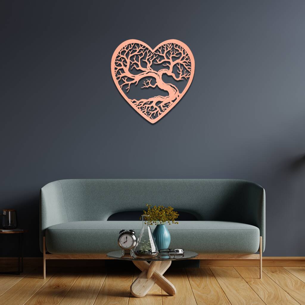 Wooden Tree Of Life Heart Wall Art, Home Room Decor By Duke Craft ...