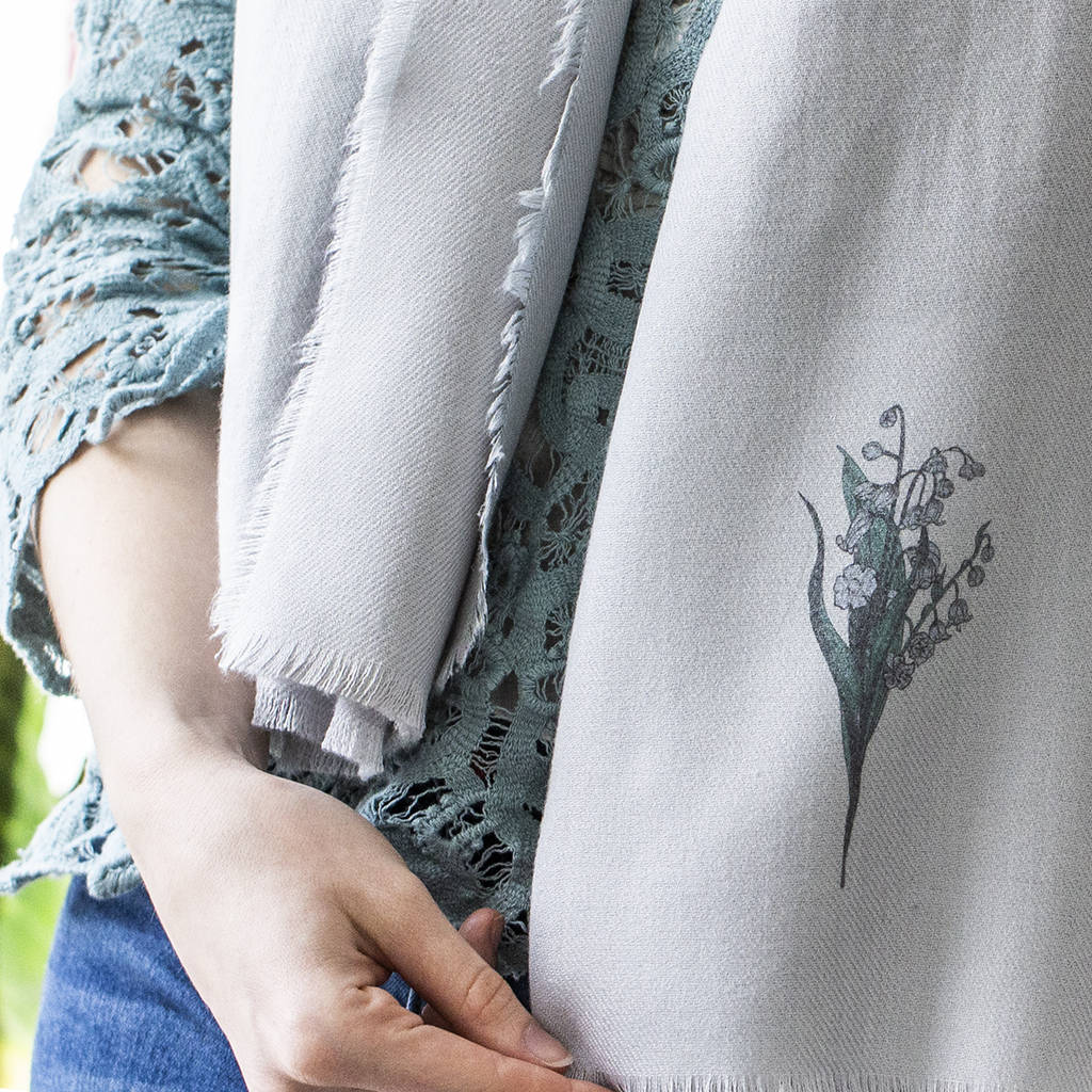 personalised birth flower scarf by studio hop | notonthehighstreet.com
