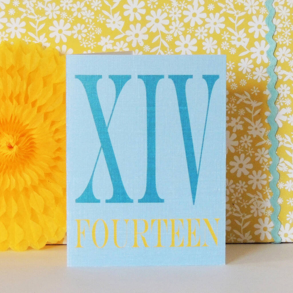 Mini Roman Numerals Number Fourteen Card By Kali Stileman Publishing ...