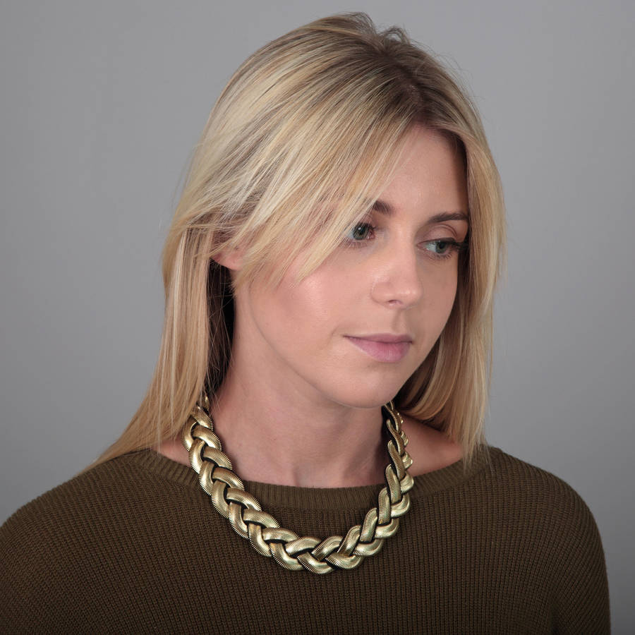 braided chain collar necklace by my posh shop | notonthehighstreet.com