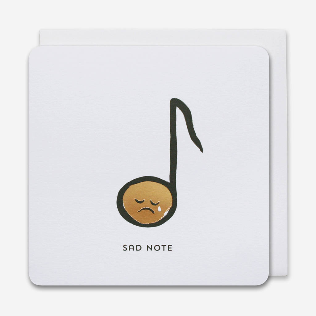 'Sad Note' Sympathy Music Note Card By Spots and Stripes ...