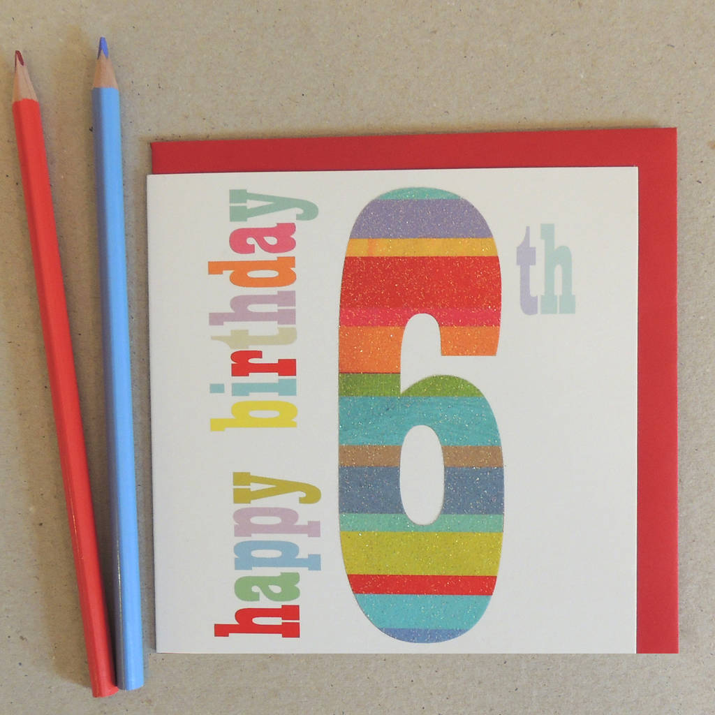 sparkly 6th birthday card by kali stileman publishing ...