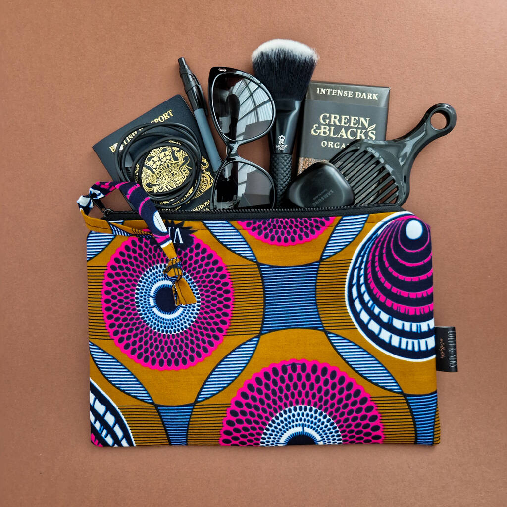 Large African Print Zip Pouch | Bukayo Print By Lolly & Kiks ...