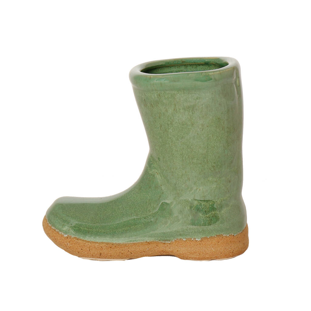 garsdale green welly boot plant pot by dibor | notonthehighstreet.com