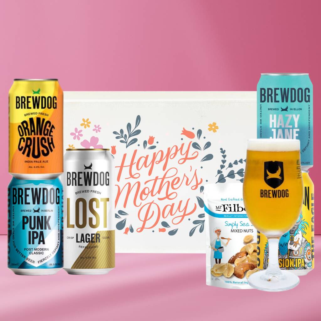 Brewdog Craft Beer Mother's Day Gift Set With Glass And Snack By Beerhunter