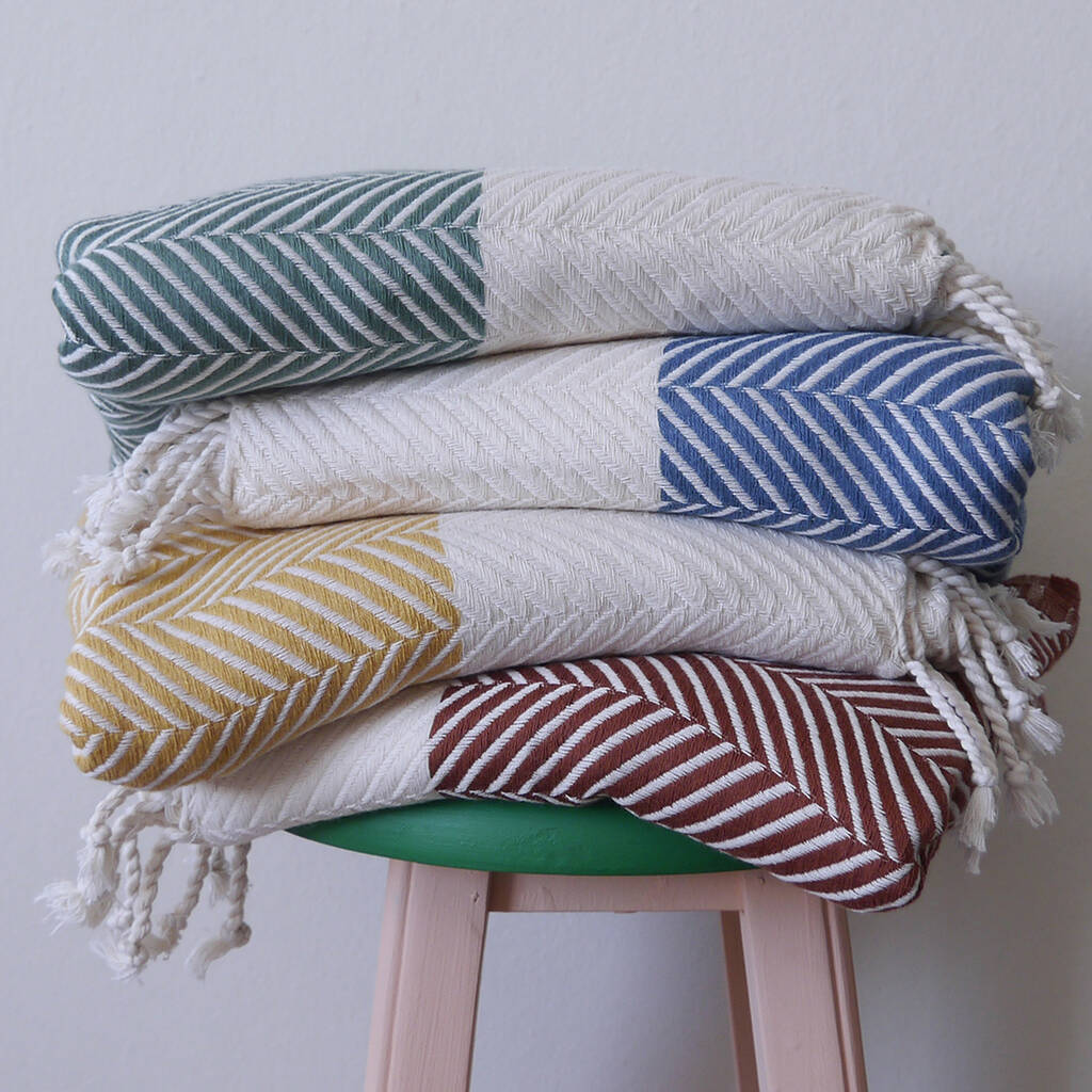 Herringbone Handloomed Soft Throw By Living Roots | notonthehighstreet.com