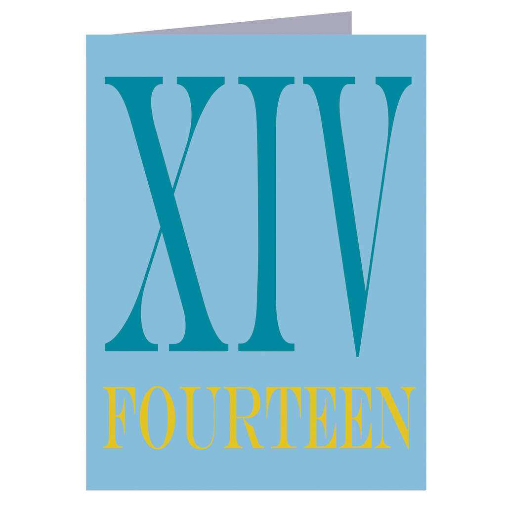 Mini Roman Numerals Number Fourteen Card By Kali Stileman Publishing Mini Roman Numerals Number Fourteen Card By Kali Stileman Publishing