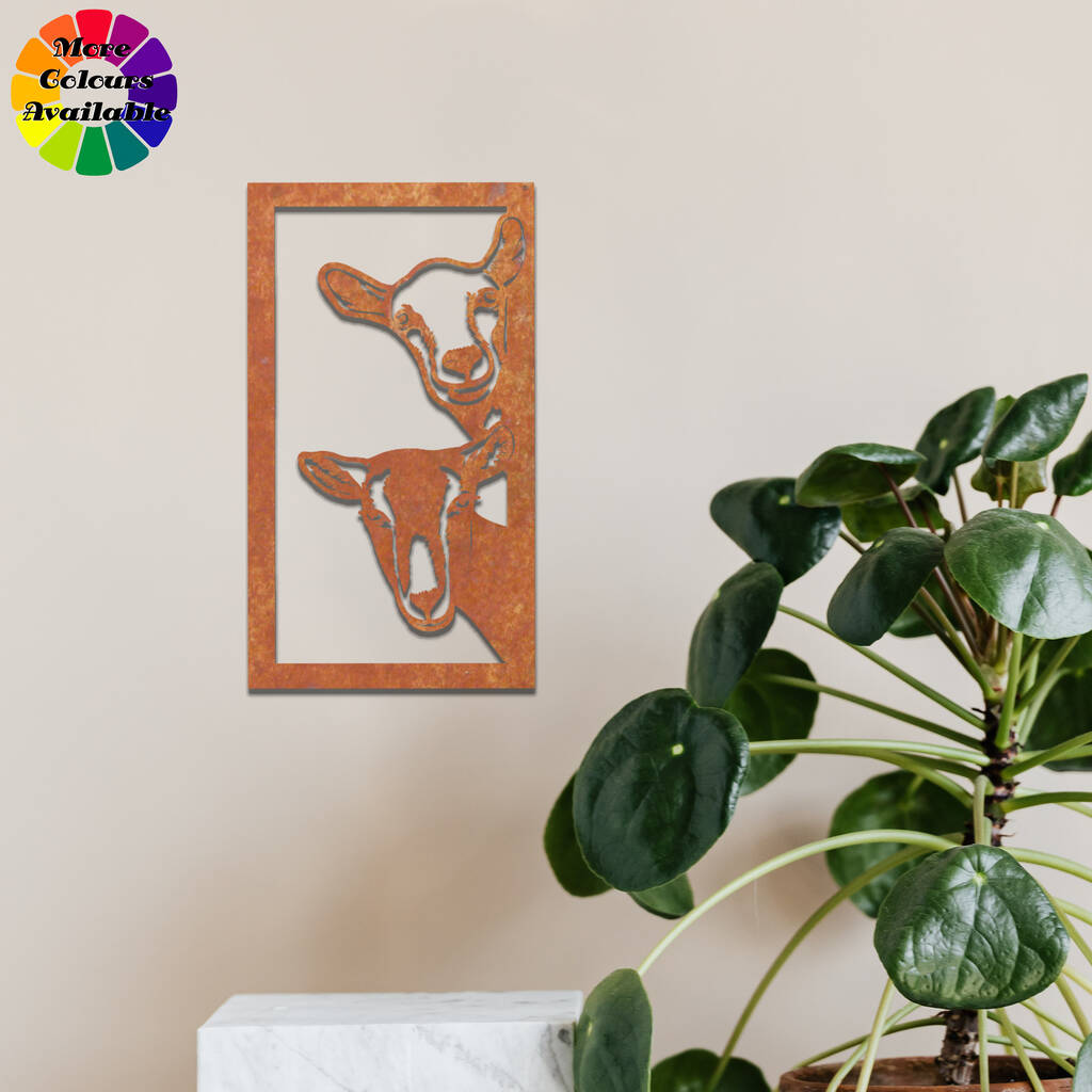 Rusty Peaking Goats Metal Large Wall Decor By Duke Craft ...