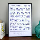 Song Lyrics Stencil Print By Yve Print Co. | notonthehighstreet.com