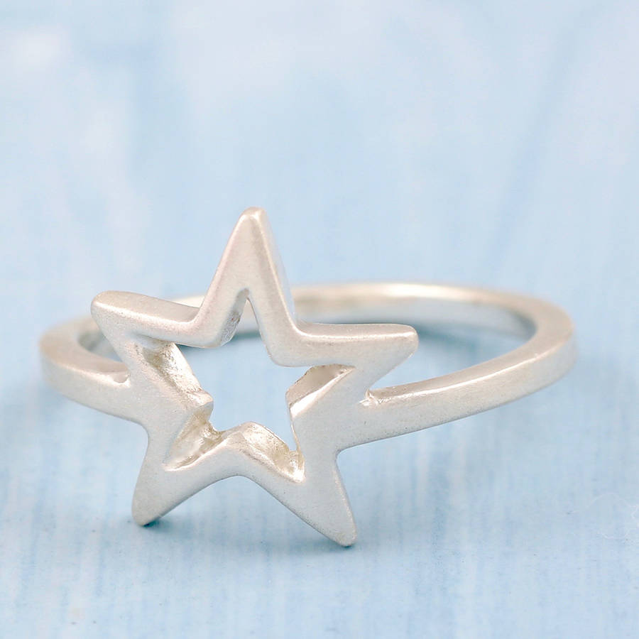 silver heart star triangle square geometric rings by louy magroos ...