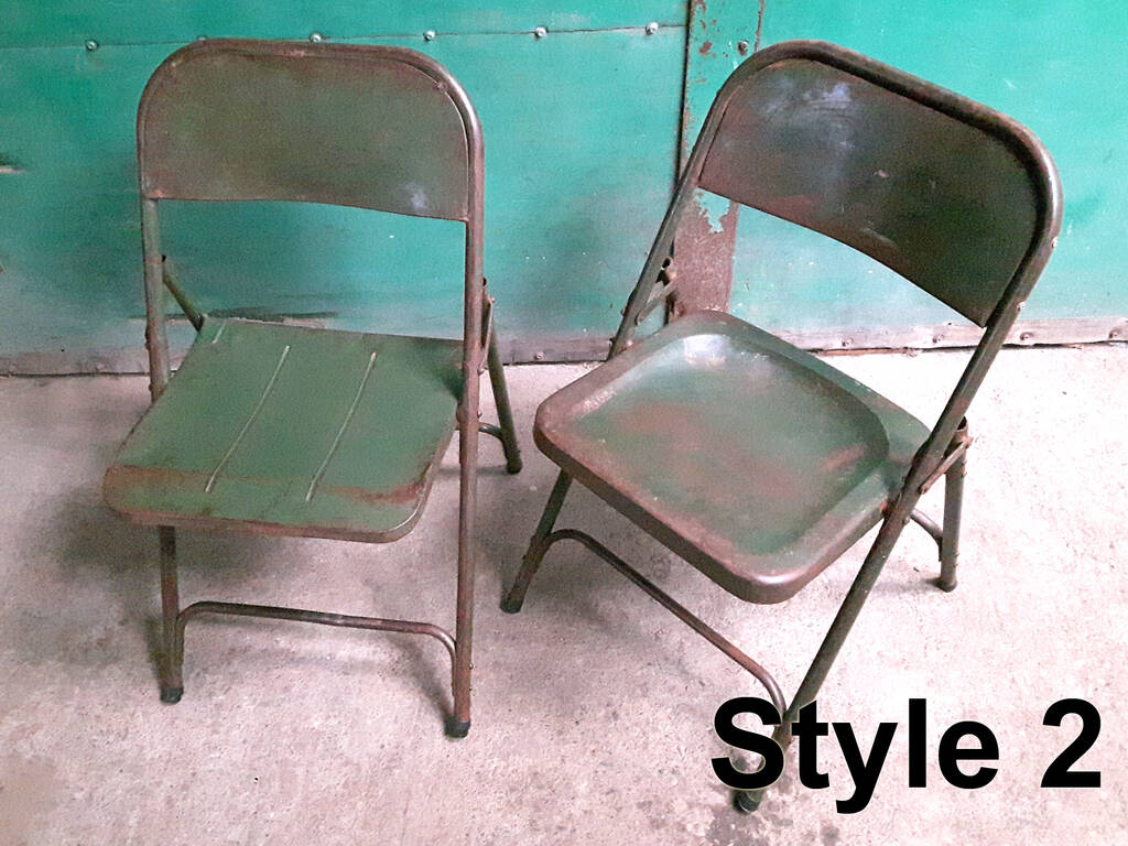 Vintage Green Iron Folding Chair By Scaramanga | notonthehighstreet.com