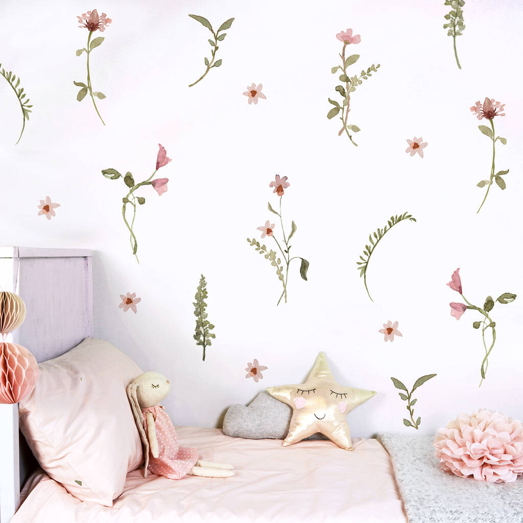 Flowers And Leaves Wall Stickers By One Trick Pony | notonthehighstreet.com
