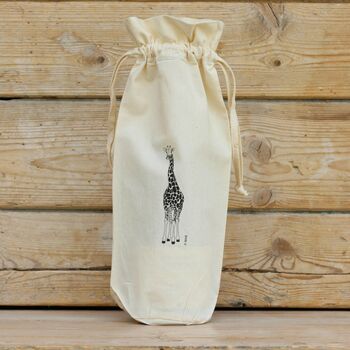 Giraffe Cotton Bottle Bag By Bird | notonthehighstreet.com