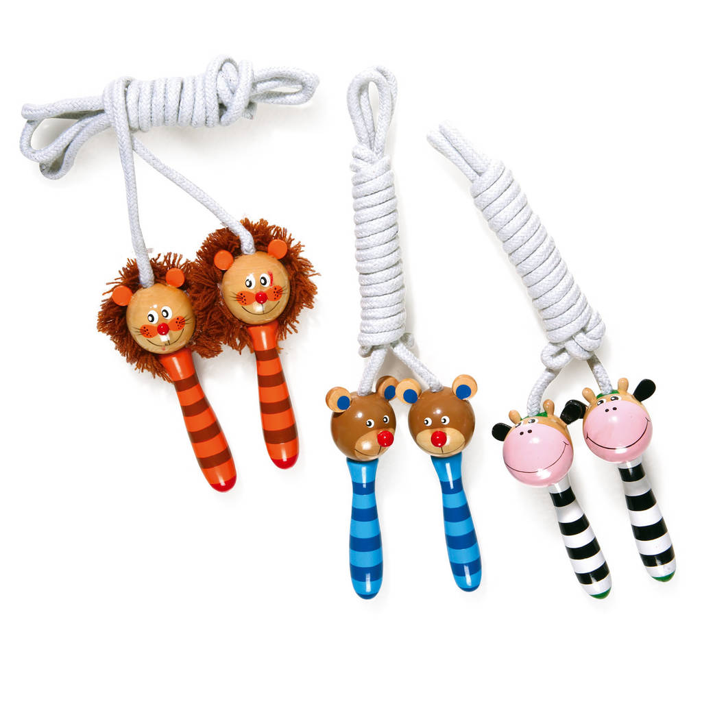 painted wooden animal skipping ropes by little baby company ...