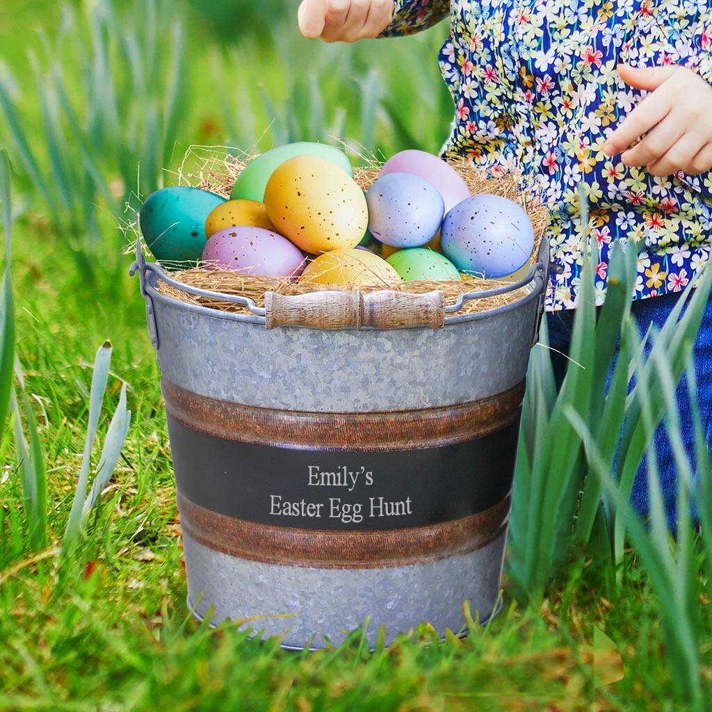 Personalised Easter Egg Hunt Bucket By Dibor | notonthehighstreet.com