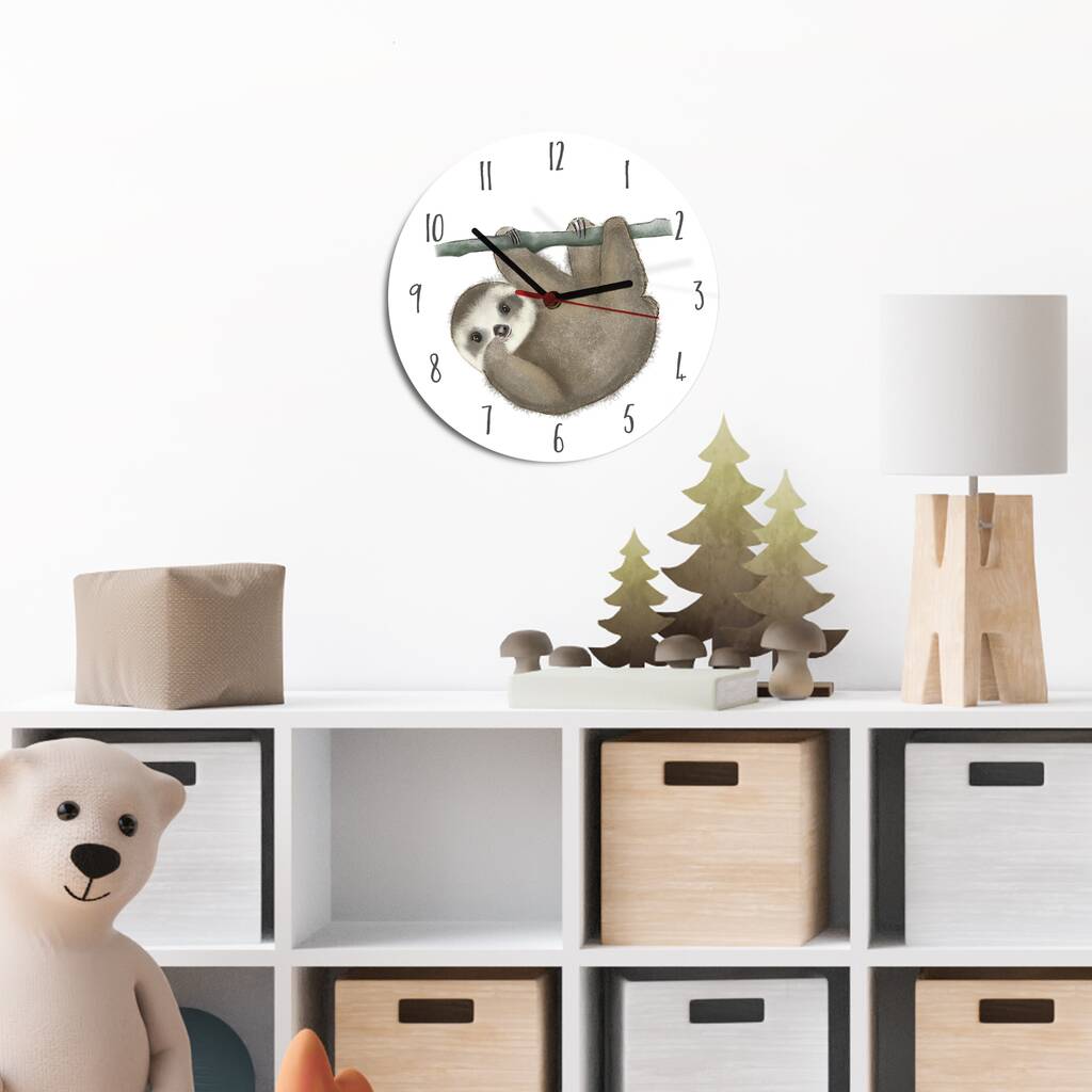 Baby Sloth Personalised Clock By Donna Crain | notonthehighstreet.com
