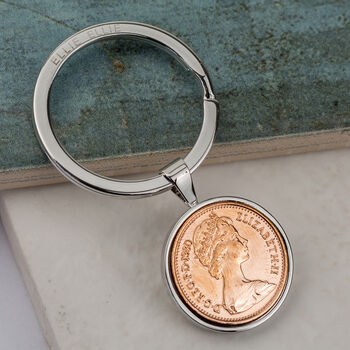 40th birthday 1980 penny coin keyring by ellie ellie ...