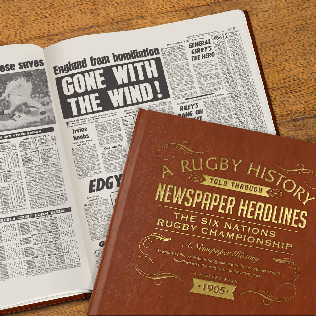 Six Nations Personalised Gift Rugby Newspaper Book By Historic ...