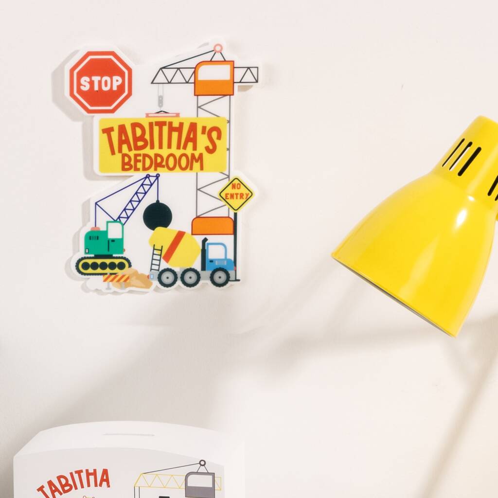 Construction Themed Bedroom Door Sign By The Gifting Knot ...
