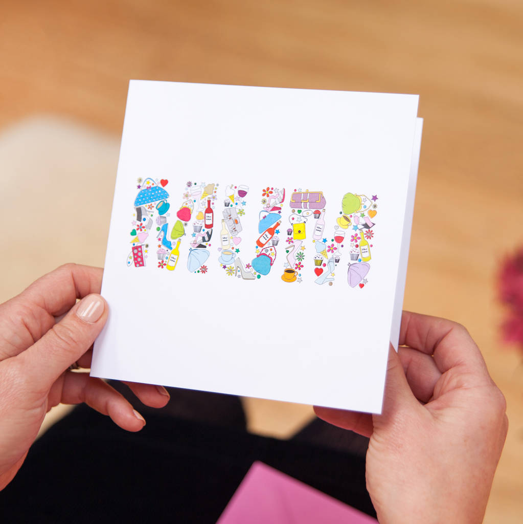 'mums things' card by mrs l cards | notonthehighstreet.com