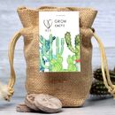 Cactus Jute Bag Grow Set By Be Ecycle | notonthehighstreet.com