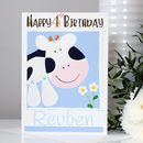Personalised Farm Cow Age Birthday Card By Liza J Design ...