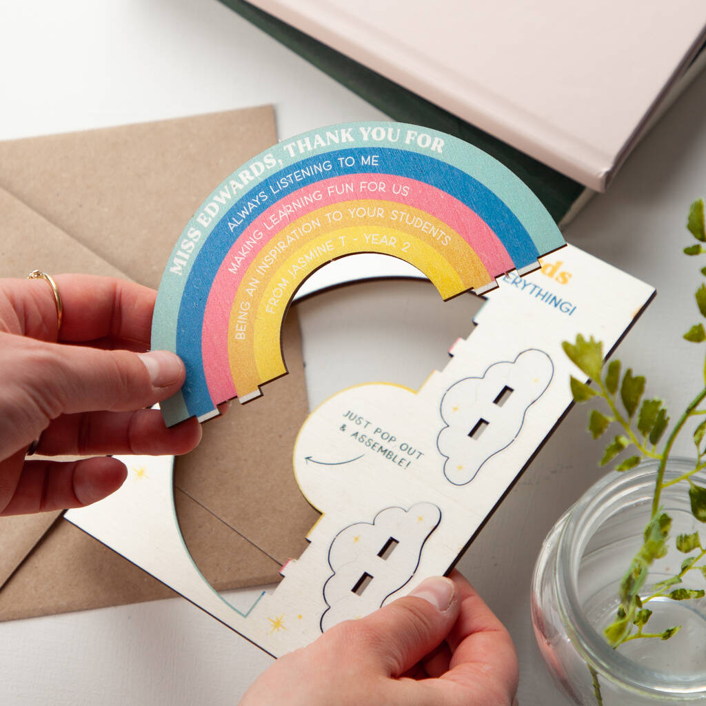 Pop Out Rainbow Thank You Postcard By No Ordinary Gift