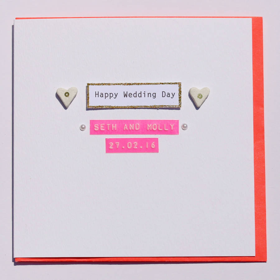 Happy Wedding Day Card By Buttongirl Designs Notonthehighstreet Happy Wedding Day Card By Buttongirl Designs Notonthehighstreet