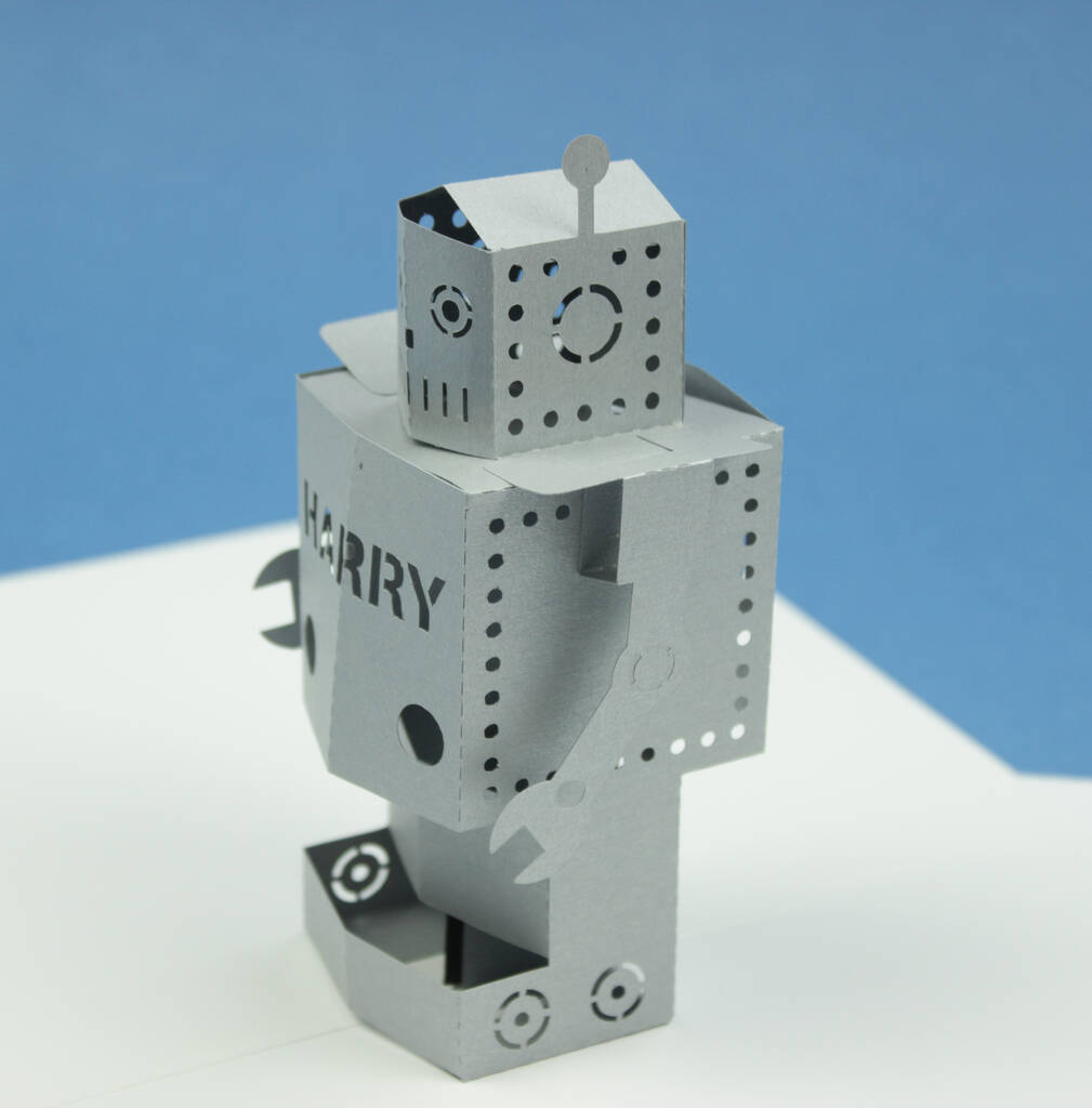 pop up robot greetings card by paperfiction | notonthehighstreet.com