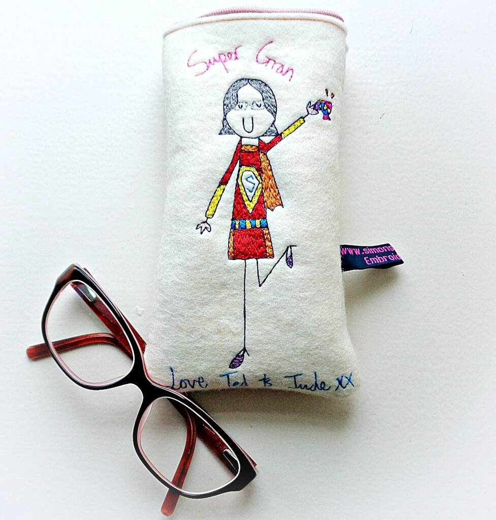 Personalised Super Gran Embroidered Glasses Case By Seabright Designs ...