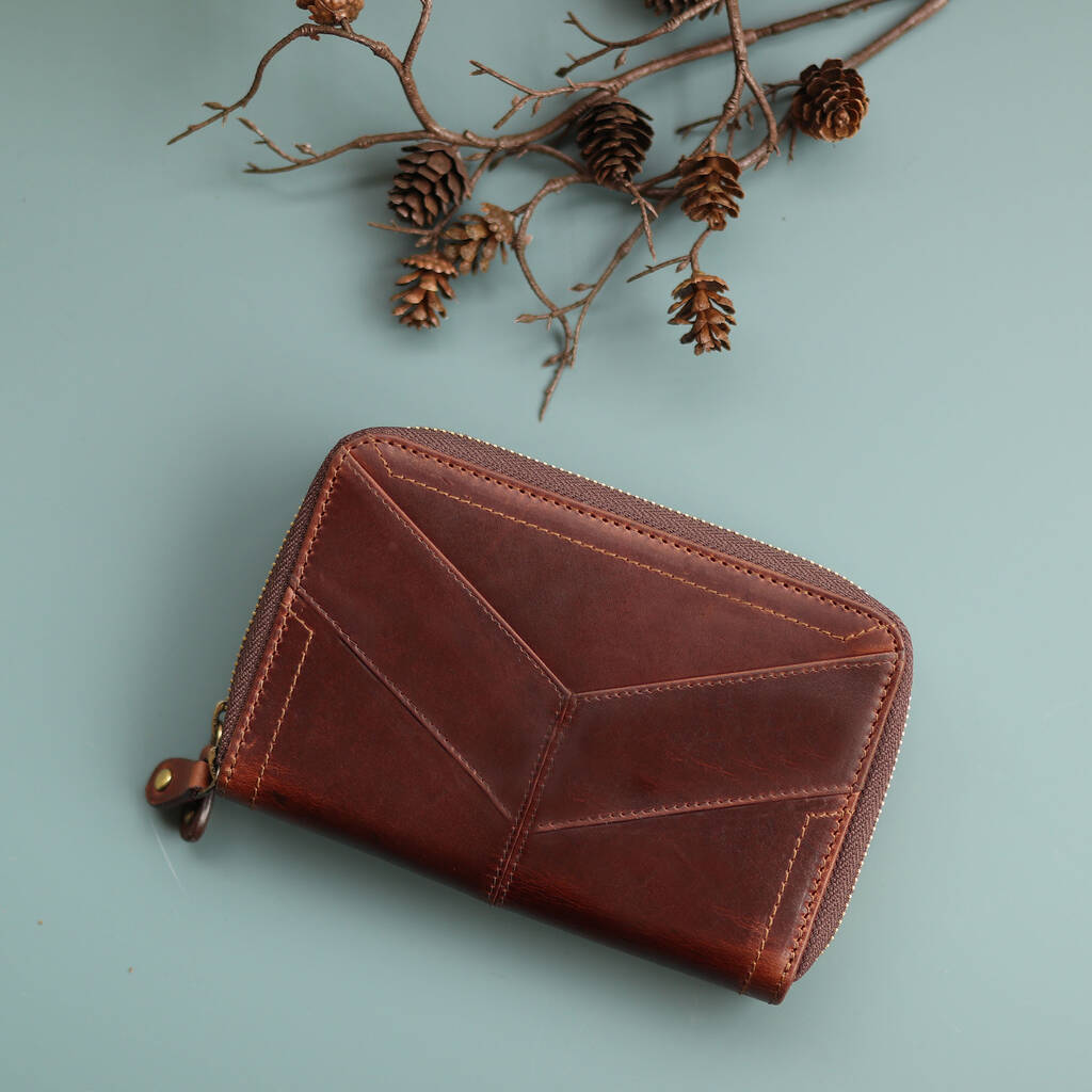 Large Leather Ziparound Purse, Distressed Brown By The Leather Store ...
