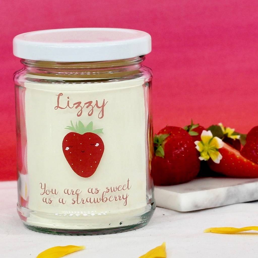 personalised sweet strawberry jar by beecycle | notonthehighstreet.com