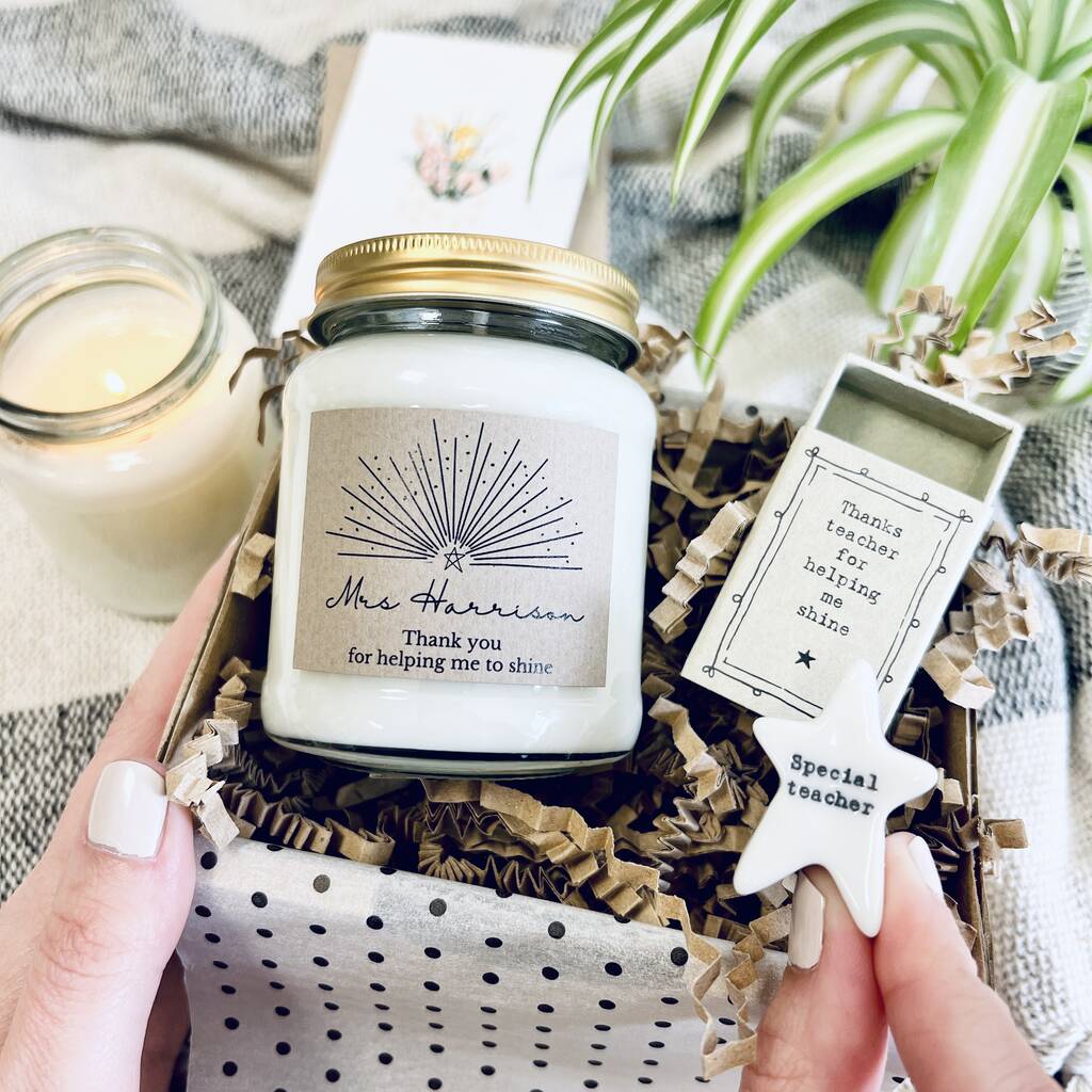 Thank You For Helping Me Shine Teacher Gift Set By Lollyrocket Candle ...