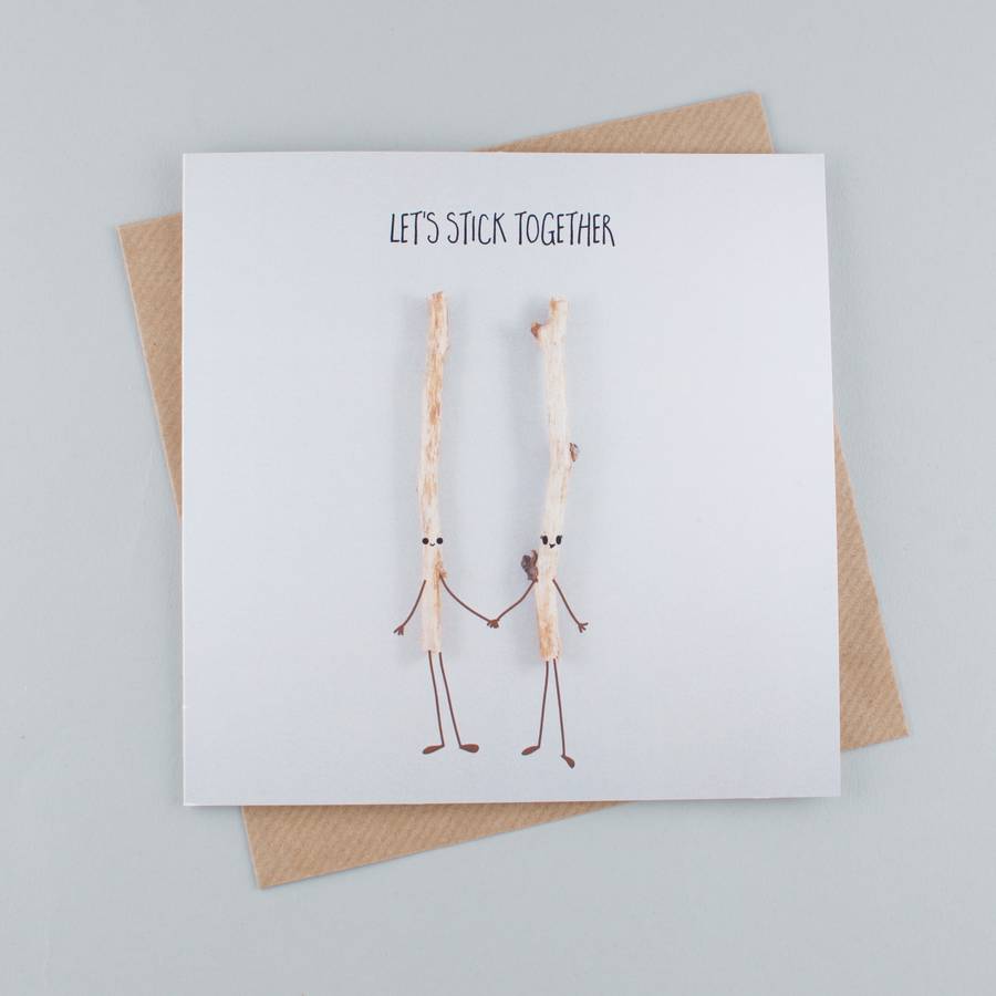 lets stick together greeting card by bold & bright | notonthehighstreet.com