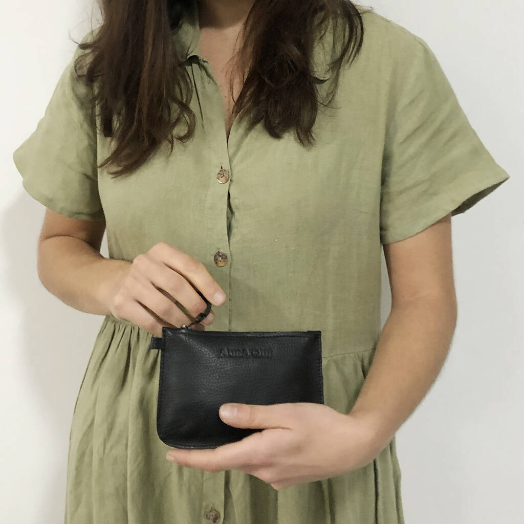 Fair Trade Classic Leather Zip Coin Purse By Aura Que ...