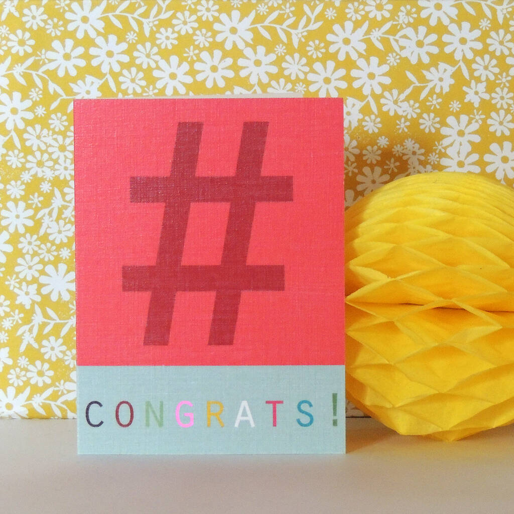 Mini Hashtag Congratulations Card By Kali Stileman Publishing ...