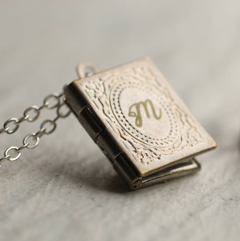 Silver Victorian Book Locket Personalised Gift By Silk Purse, Sow's Ear ...