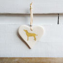 Standing Labrador Hanging Heart By Dimbleby Ceramics ...